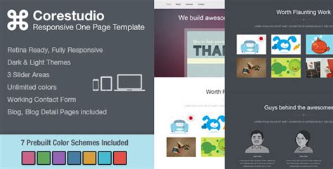 CoreStudio Responsive One Page HTML Template By Imithemes ThemeForest