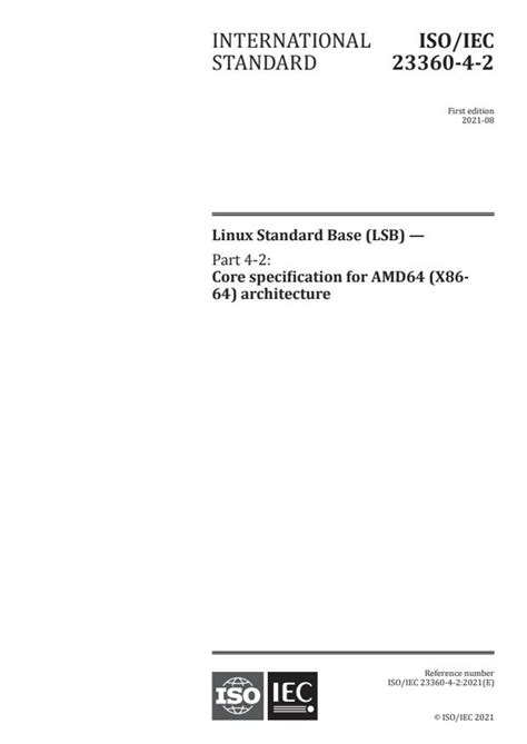 ISO IEC 23360 4 2 2021 Linux Standard Base LSB Part 4 2 Core Specification For AMD64 X86 64