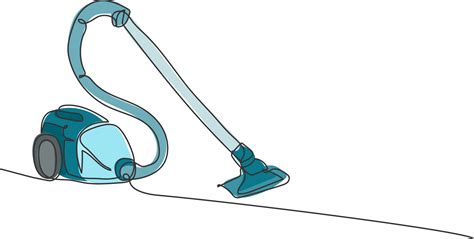 One Continuous Line Drawing Of Electric Vacuum Cleaner Home Appliance