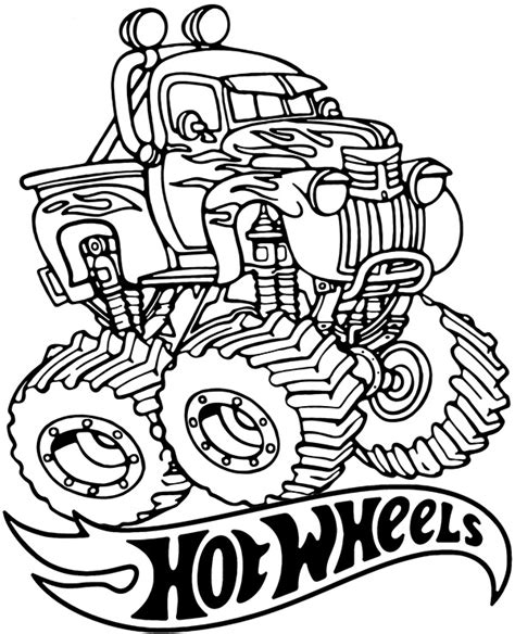 Monster Truck Coloring Page Hot Wheels