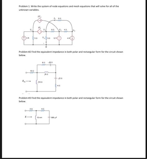 solved problem 1 write the system of node equations and