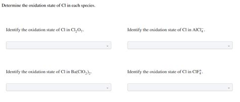 Solved Determine The Oxidation State Of Cl In Each Species Chegg Com