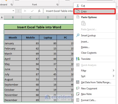 how to insert excel table into word 8 easy ways exceldemy