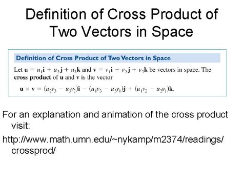 The Cross Product For An Animation