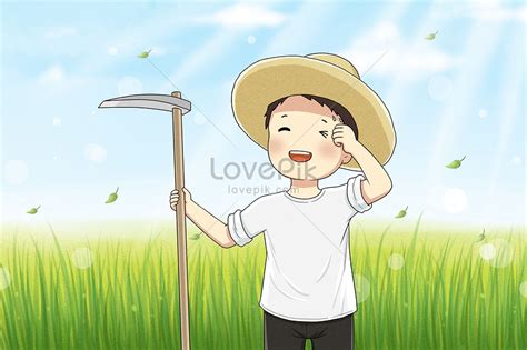 일하는 농부 일러스트 무료 다운로드 Lovepik