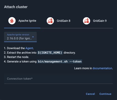 attaching an apache ignite 2 cluster gridgain nebula documentation