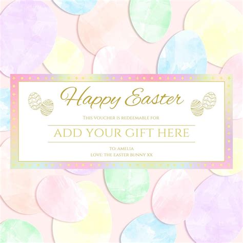 Easter Voucher Easter T Voucher Easter Coupon Editable Easter Template Printable Voucher