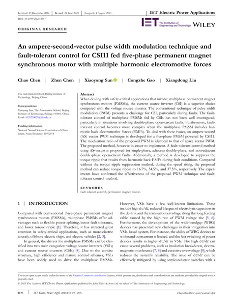pdf an ampere‐second‐vector pulse width modulation technique and