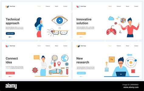 Technical Approach To Development Of Innovative Ideas And Solutions Set Vector Illustration