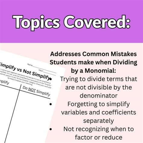 Simplifying Or Not Dividing By A Monomial Error Analysis Algebra