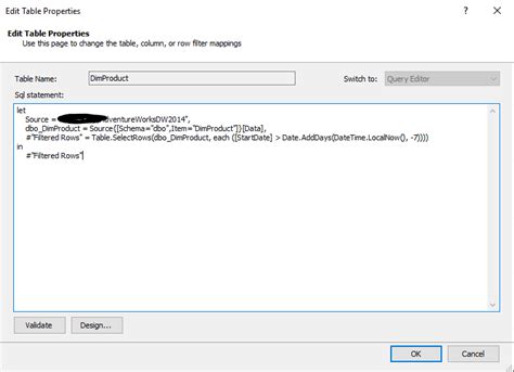 Filtering Data Before Loading In Dataset From Tabular Model Microsoft Qanda