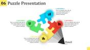 Unique Puzzle In PowerPoint Template For Presentations
