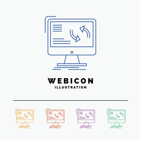 Synchronization Sync Information Data Computer 5 Color Line Web Icon Template Isolated On