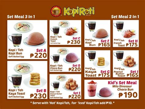 Kopi Roti Menu With Updated Prices Philippines 2024
