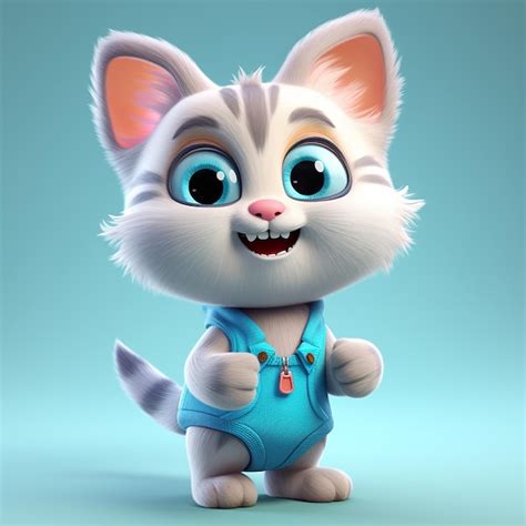 Un Gato De Dibujos Animados Con Un Traje Azul Que Dice Gato Foto