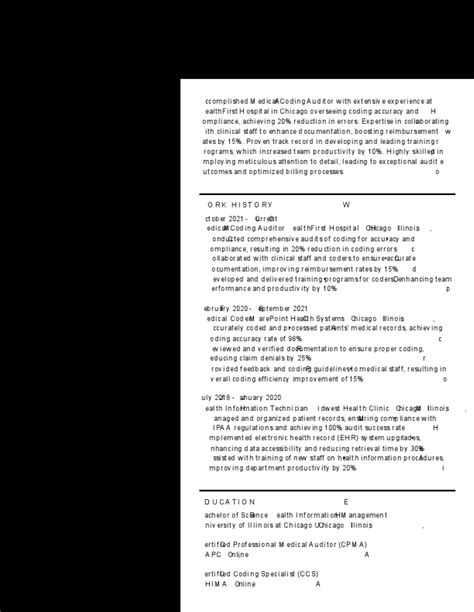 7 Medical Coding Auditor Resume Examples And Top Skills
