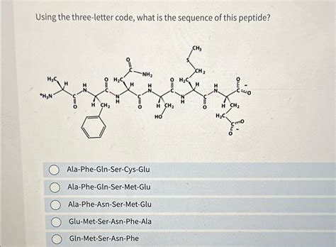 using the three letter code what is the sequence of