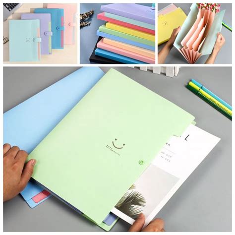 🐱 แฟ้ม แฟ้มเอกสาร แฟ้มใส่เอกสาร ขนาด A4 แบบ 5 ช่อง กระเป๋าเอกสาร เก็บของ สีสันสดใส วัสดุคุณภาพดี