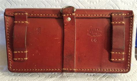 Vintage Swiss Army Leather Ammunition Bag Ammo Pouch From 1966