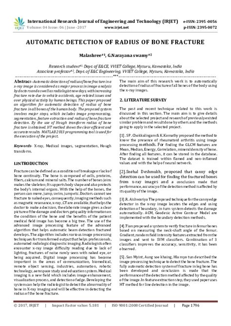 pdf automatic detection of radius of bone fracture irjet journal