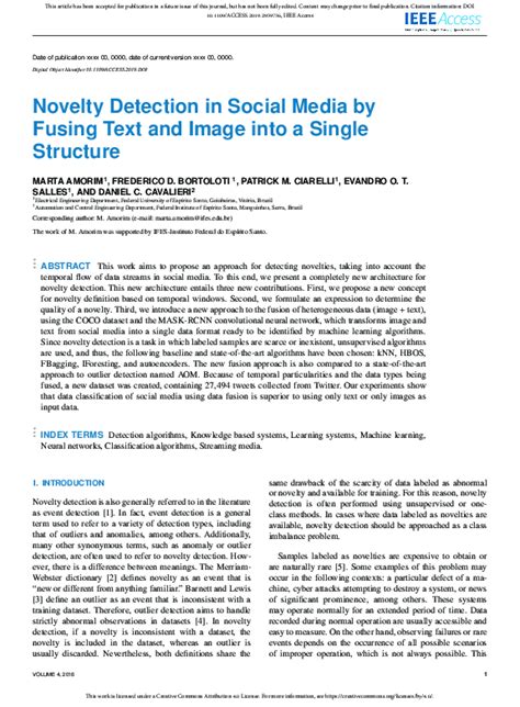 Pdf Novelty Detection In Social Media By Fusing Text And Image Into A Single Structure