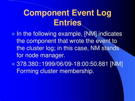 examining the cluster log ppt download