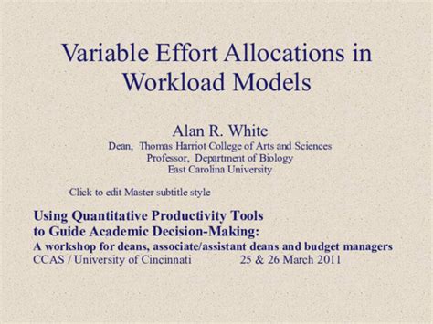 Ppt Variable Effort Allocations In Workload Models