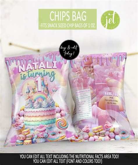 Rainbow Chip Bag Candy Land Birthday Party Favor