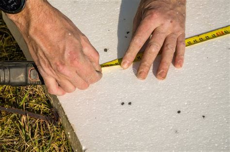 Installing Rigid Styrofoam Insulation Board For Energy Saving Of The