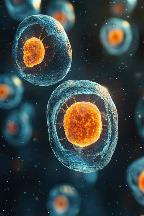 Reproduction Cells Observed In A Natural Environment Under A Microscope Focusing On Sperm Cells