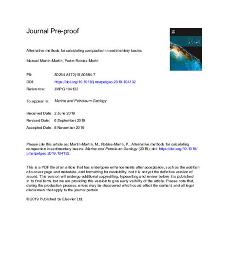 Pdf Alternative Methods For Calculating Compaction In Sedimentary Basins
