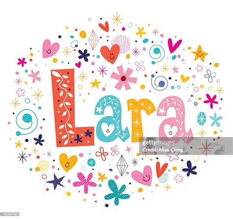 Lara Female Name Design Decorative Lettering Type High Res Vector