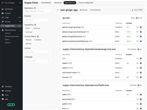 View And Search For Dependencies Semgrep