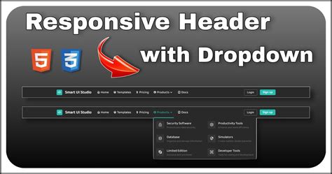 Responsive Header With Dropdown Using Html And Css — Smart Ui Studio
