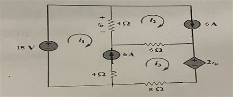 solved mesh analysis i1 i2 i3