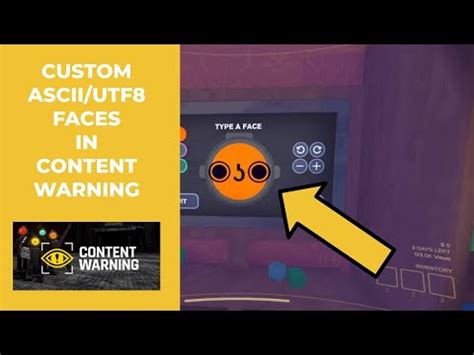 How To Use Custom ASCII UTF8 Faces In Content Warning YouTube
