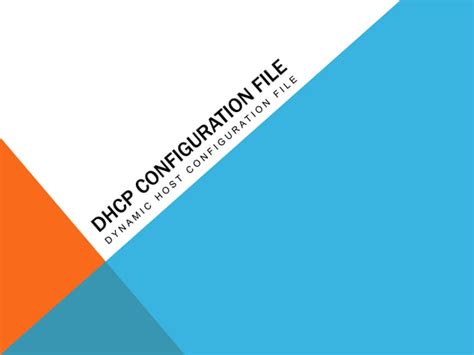Dhcp Configuration File PPTX Computer Networking Computing