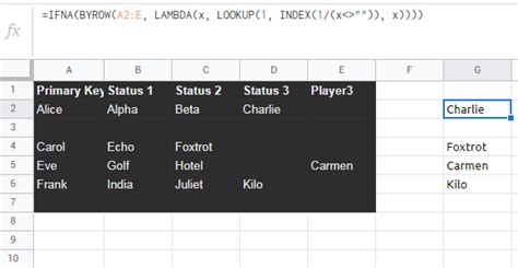 Is There A Way To Retrieve The Right Most Non Empty Cell In A