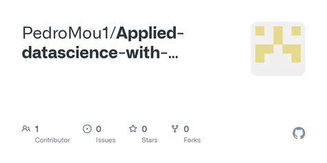 Github Pedromou1applied Datascience With Python Specialization