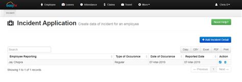 incident easyhr knowledge base