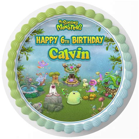 Singing Monsters Gamers Edible Cake Toppers Round Ediblecaketopper