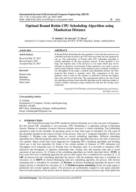 Pdf 83pdfoptimal Round Robin Cpu Scheduling Algorithm Using