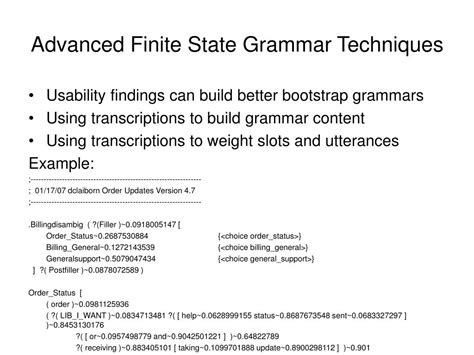 Ppt Supporting Natural Language With Finite State Grammars Powerpoint Presentation Id1003415