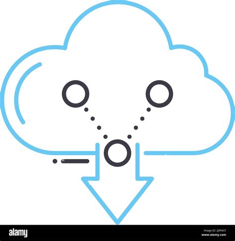 Cloud Sharing Service Line Icon Outline Symbol Vector Illustration Concept Sign Stock Vector