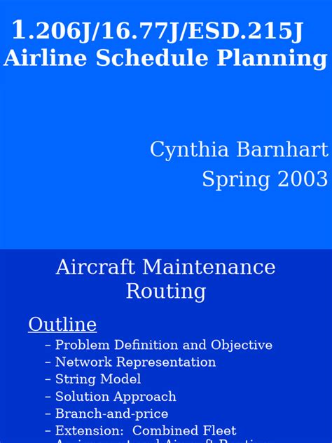 Lec8 Aircraft Maintenance Routing 2003 Pdf Mathematical