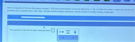 Solved Write An Equation Of The Line That Passes Through
