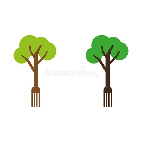 Fork Tree Stock Vector Illustration Of Green Cutlery 277958970