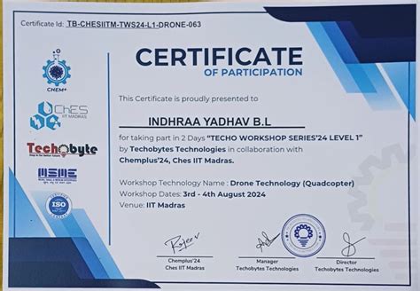 Indhraa Yadhav On Linkedin Workshop Dronetechnology Iitmadras Techobytes