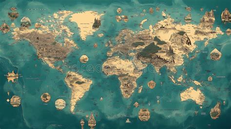 Flat Design World Map Featuring Accurate Political Boundaries Stock