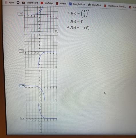 Solved Match The Formula Of The Exponential Function To Its